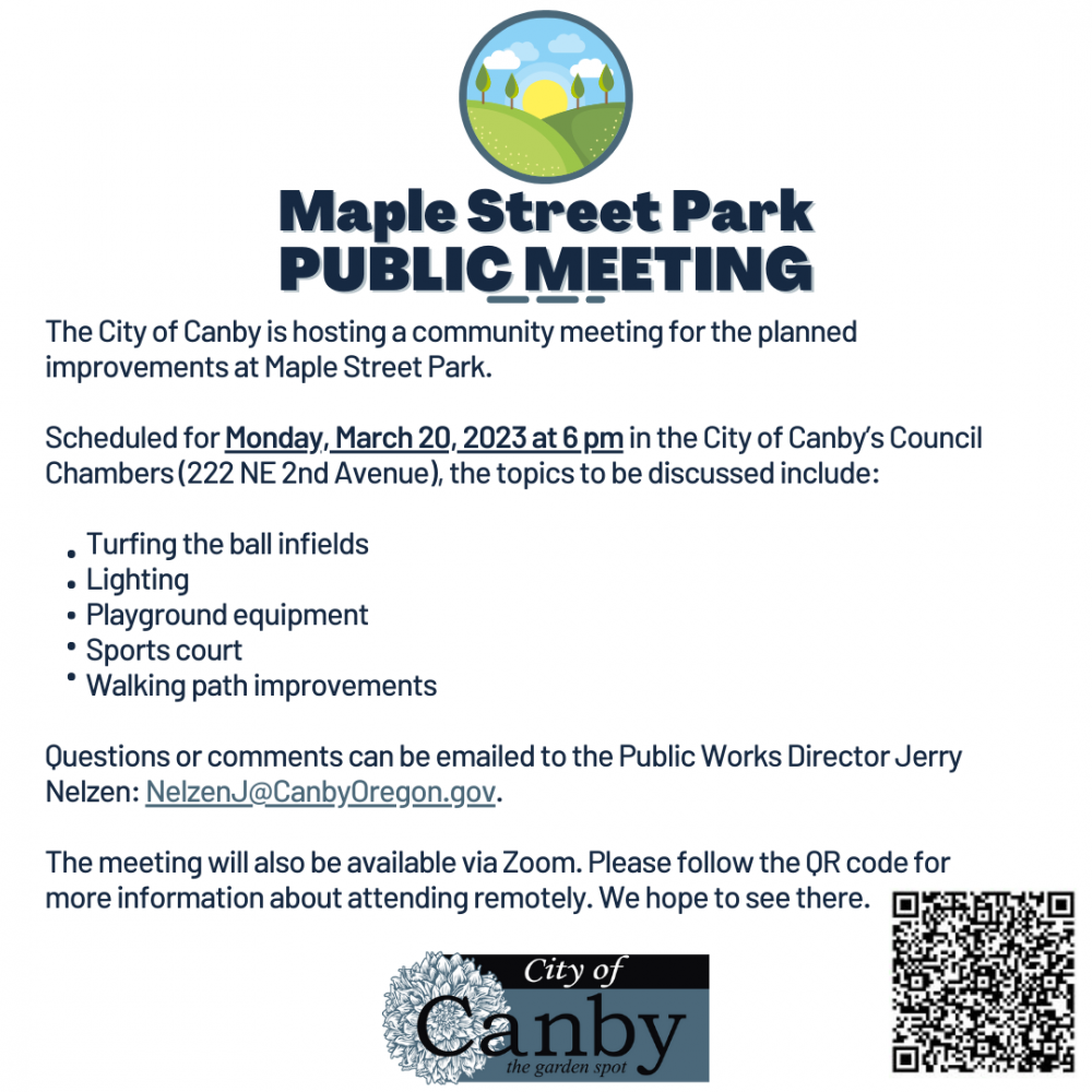 Maple Street Park Public Meeting | Canby OR